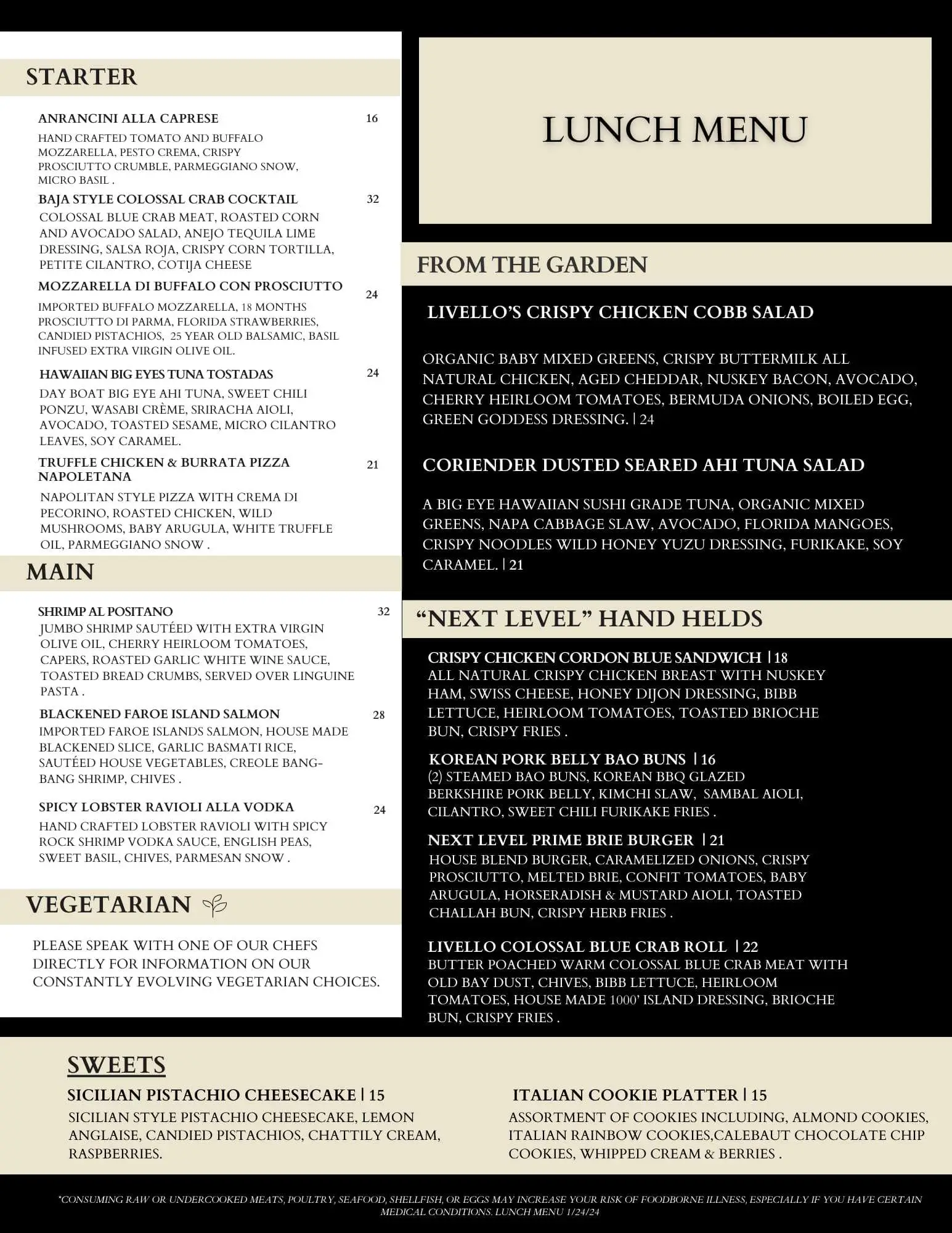 LUNCH MENU - Livello