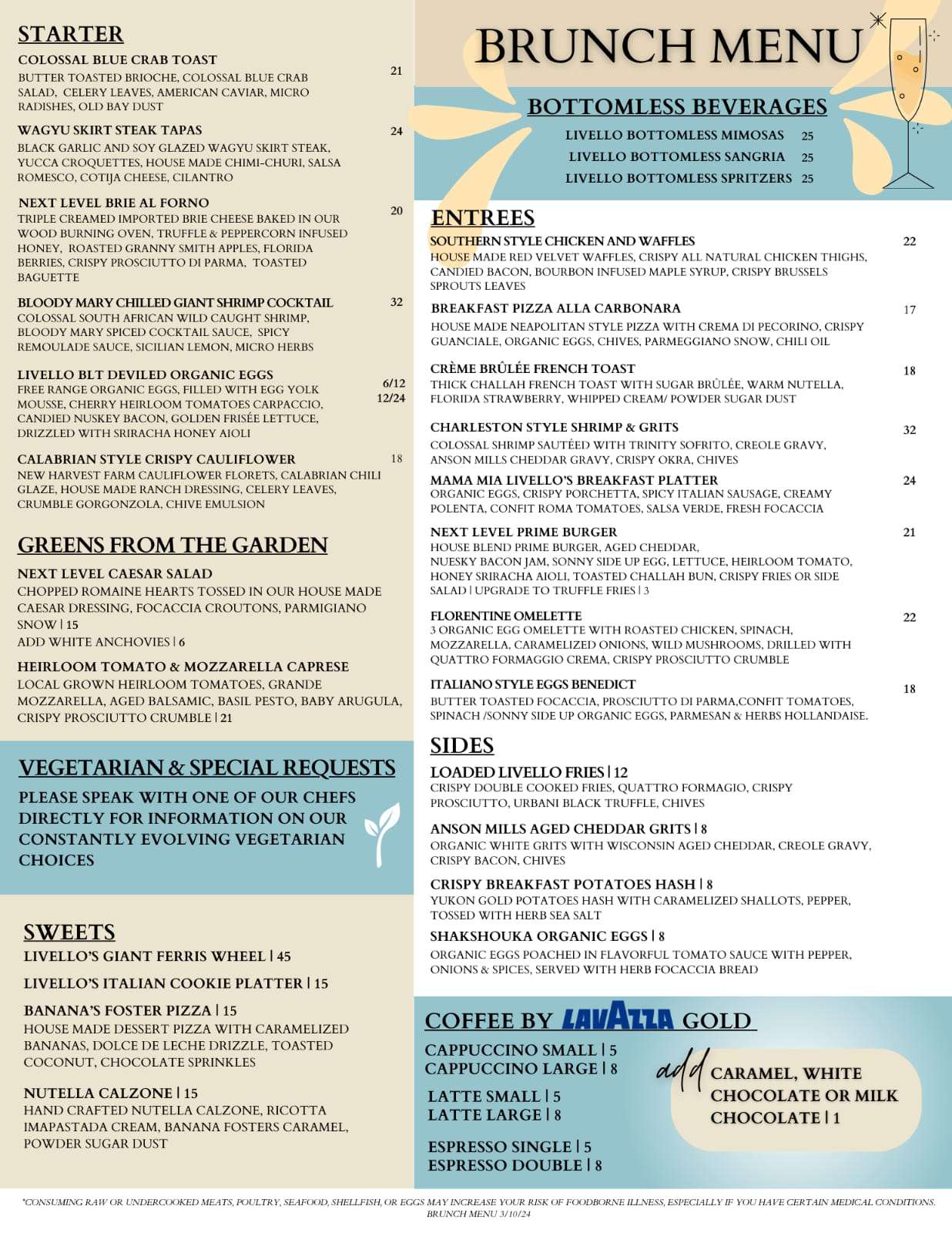 BRUNCH MENU - Livello