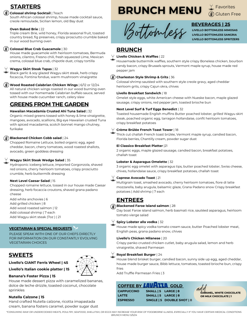 BRUNCH MENU - Livello